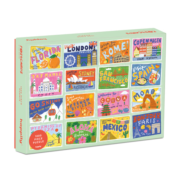 Postcards - 1,000 Piece Jigsaw Puzzle – Happily Puzzles